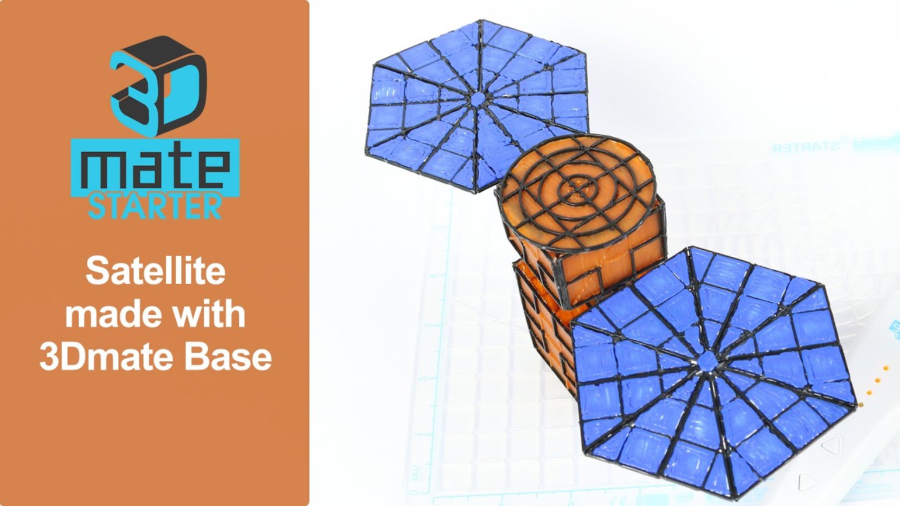 Satellite made with 3Dmate STARTER - 3D Pen Mat - YouTube