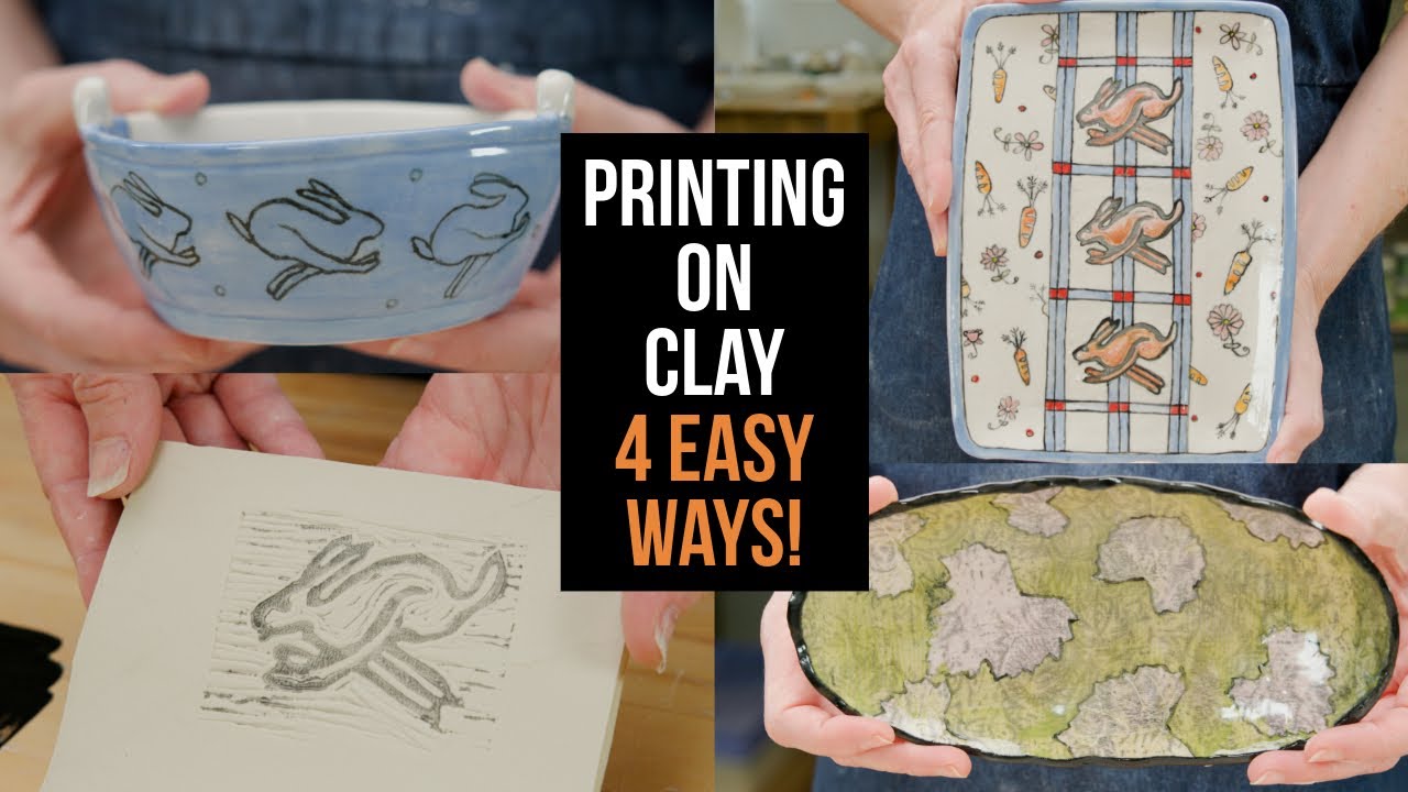 Four Ways to PRINT on Clay - STAMP, SCREEN PRINT, and TRANSFER your way ...