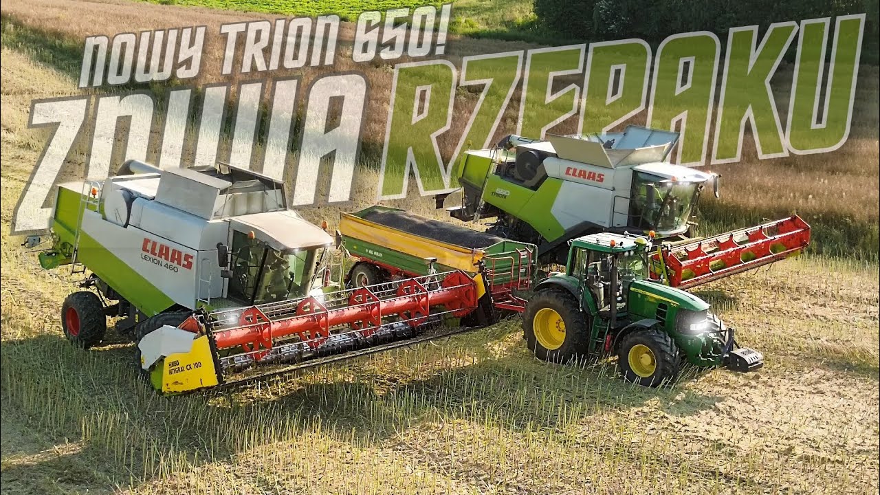 🇵🇱 NOWY TRION 650! ŻNIWA RZEPAKU 2024 u @sylweksz141 🔥 2X CLAAS ...