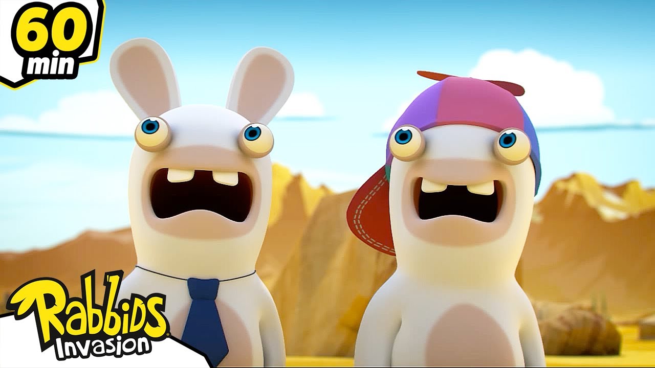 RABBIDS INVASION | 1H Angry Rabbid ! | Cartoon For Kids - YouTube