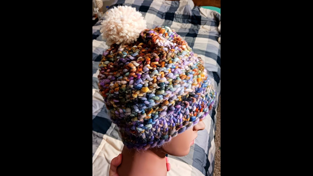 Flowing Ridge Beanie Hat Loom Knit - YouTube