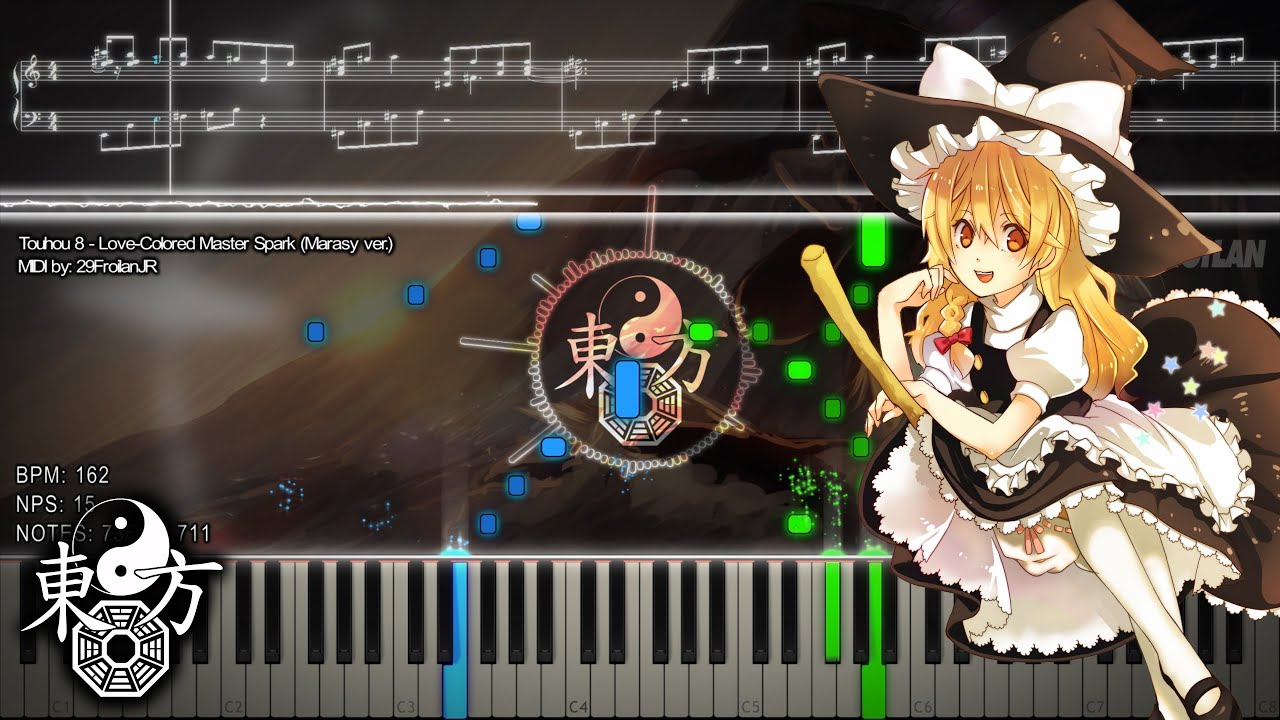 『Playable MIDI / Synthesia Visual』 Touhou 8 - Love-Colored Master Spark ...