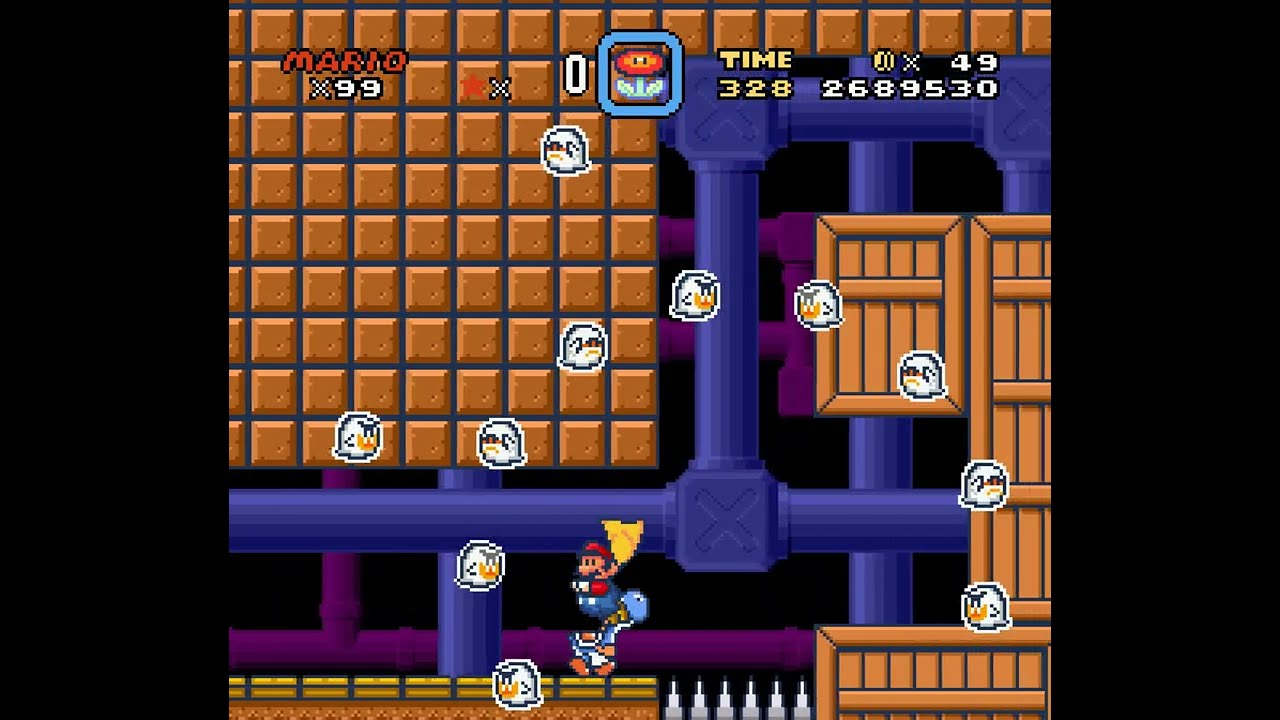 Super Mario World Enhanced - Sunken Ghost Ship - YouTube