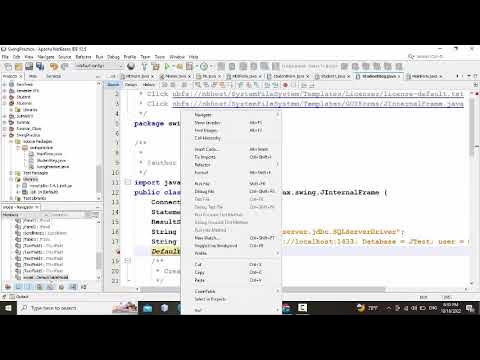SQL Connection and Data Retreiival in JAVA Swing - YouTube