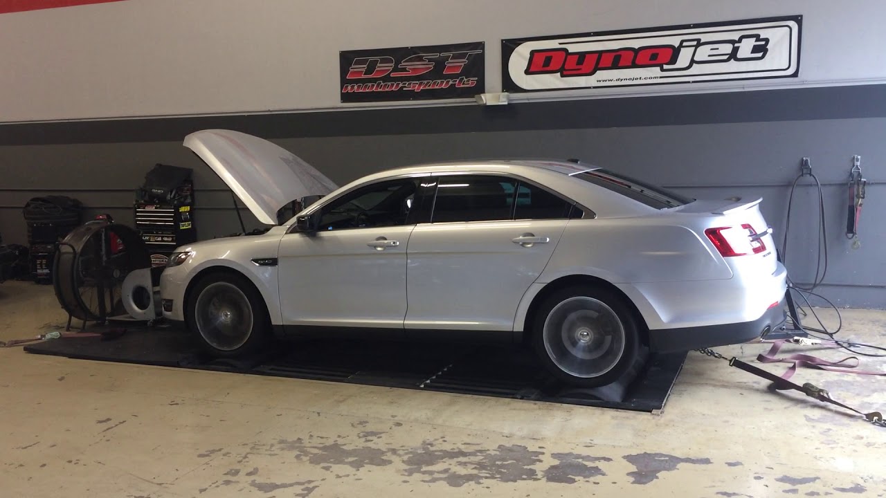 2013 Ford Taurus SHO on dyno with 2 bar map unleashed tune - YouTube