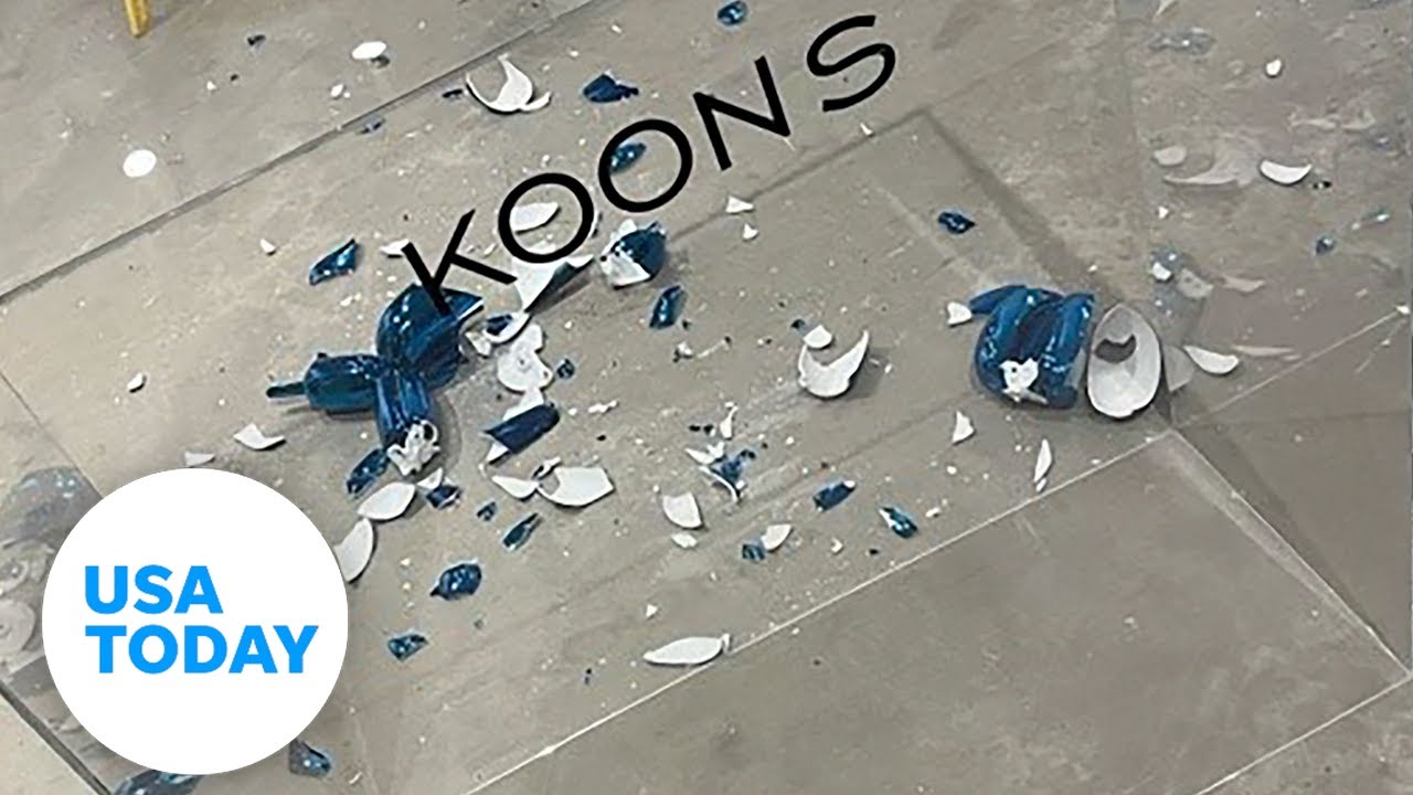 Iconic Jeff Koons dog balloon sculpture shattered at Miami art fair ...