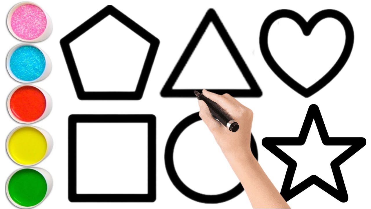 Learn to draw Shapes for kids, Learn 2d shapes, colors, abc song ...
