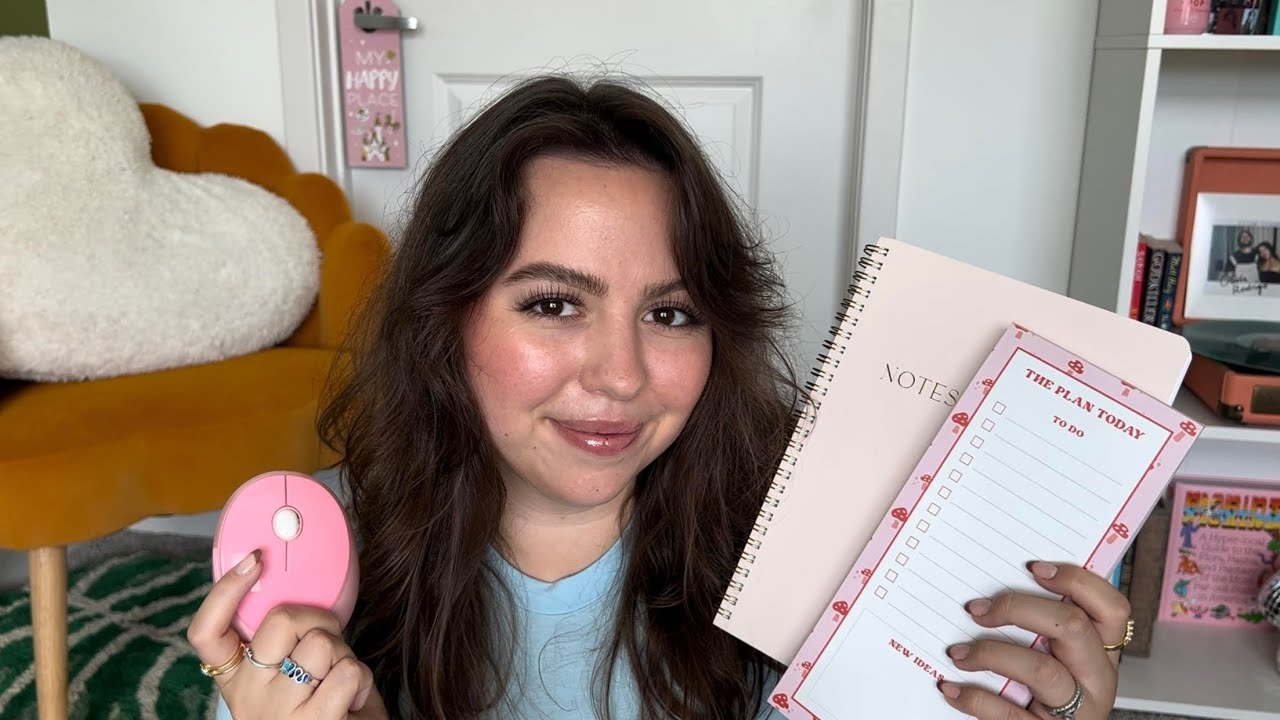 asmr cute work desk essentials 💗🎀🌸💗 - YouTube