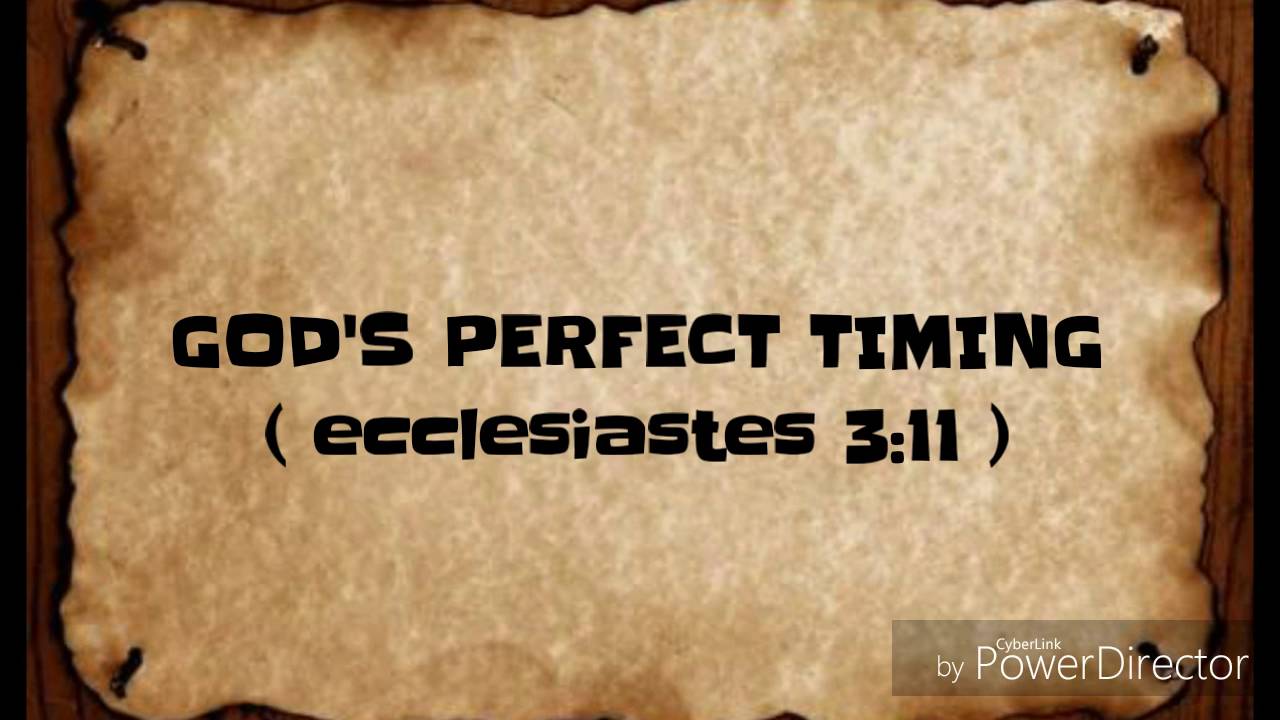 God's perfect timing - YouTube