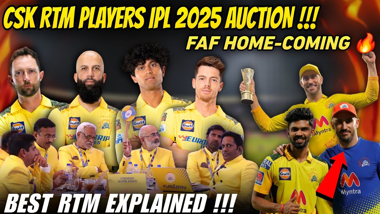 CSK Mega Auction RTM Player Confirm 🔥 | IPL 2025 - YouTube