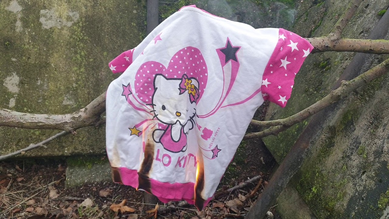Burning Hello Kitty hoddie - YouTube