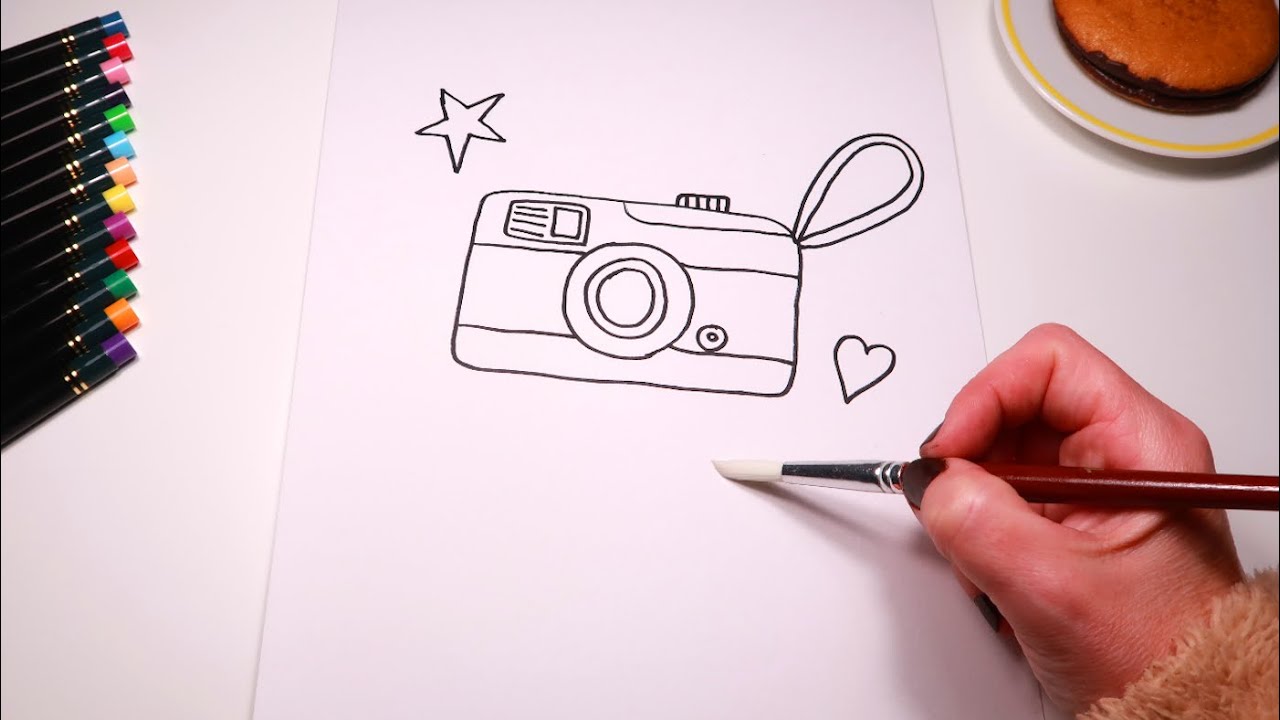 How to draw a tumblr camera, acrylic paint, relaxing, fun and ...