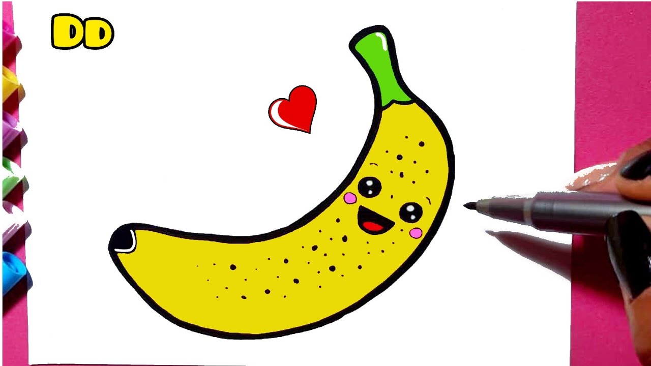 COMO DESENHAR UMA BANANA FOFA KAWAII - YouTube