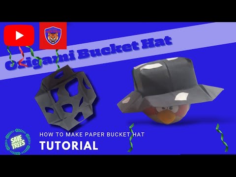 How to make paper bucket hat | Origami hat | paper hat - YouTube
