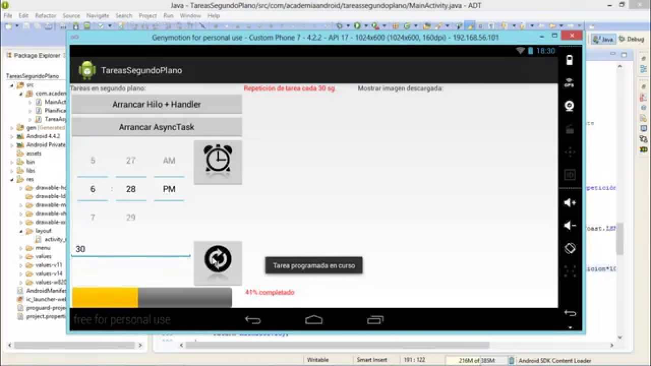 Proyecto Android ejemplo: uso clase AlarmManager - YouTube