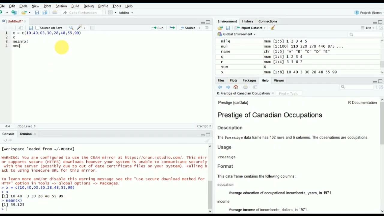 Mathematical function in R language - YouTube