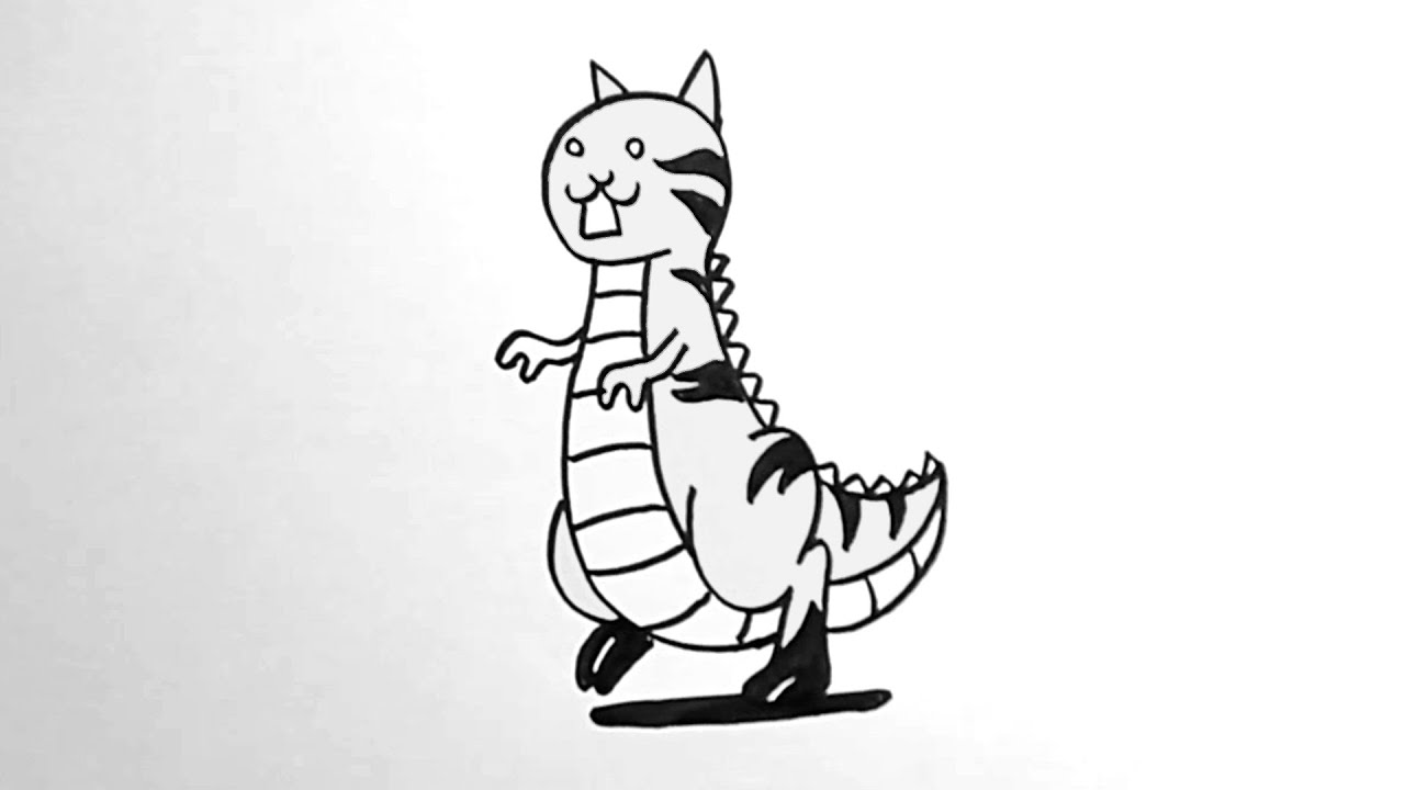 How to Draw BRAINWASHED LIZARD CAT - YouTube