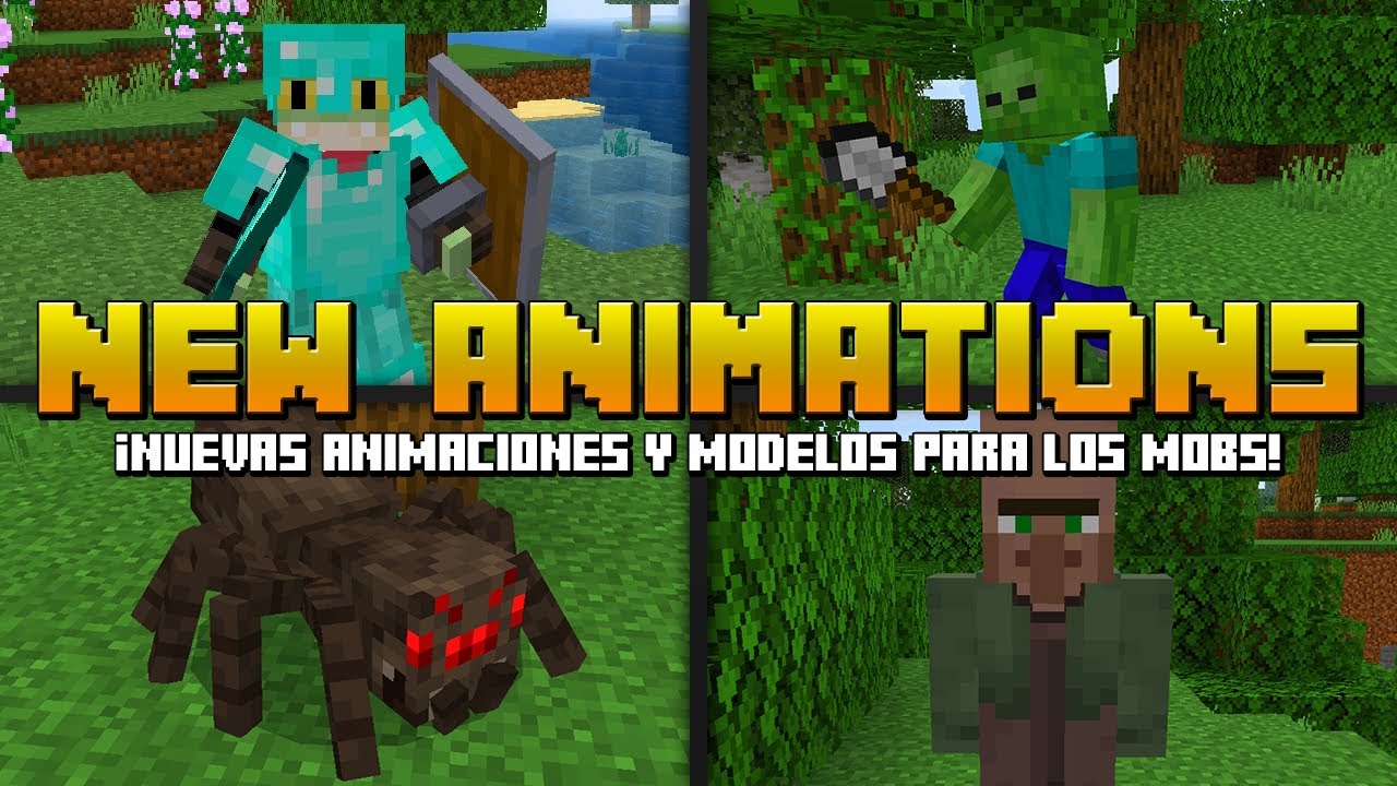 NUEVAS ANIMACIONES PARA MINECRAFT PE 1.19 | BETTER MOB ANIMATIONS & NEW ...