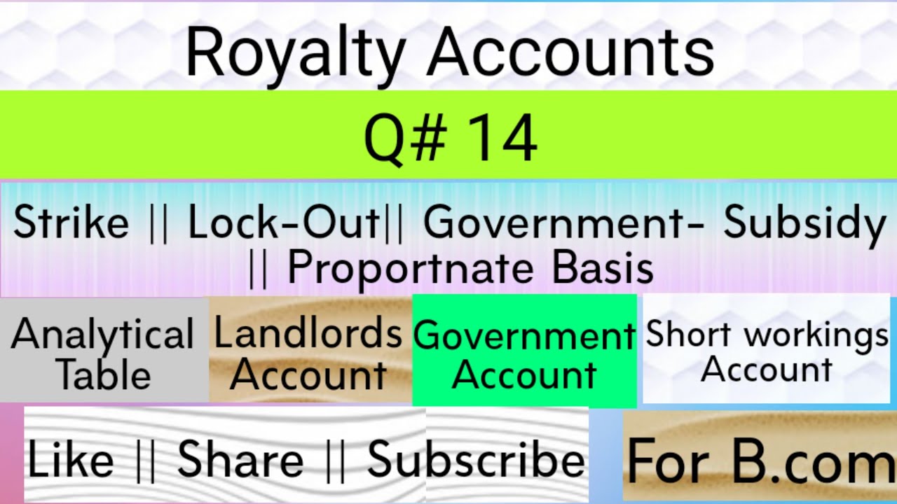Royalty Accounts| Strike || Q# 14|| Lockout|| Government Subsidy ...
