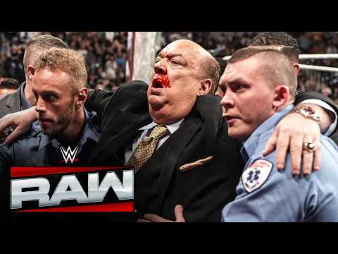 EXCLUSIVE: A busted open Paul Heyman gets helped to the locker room: Raw highlights, March 2, 2026