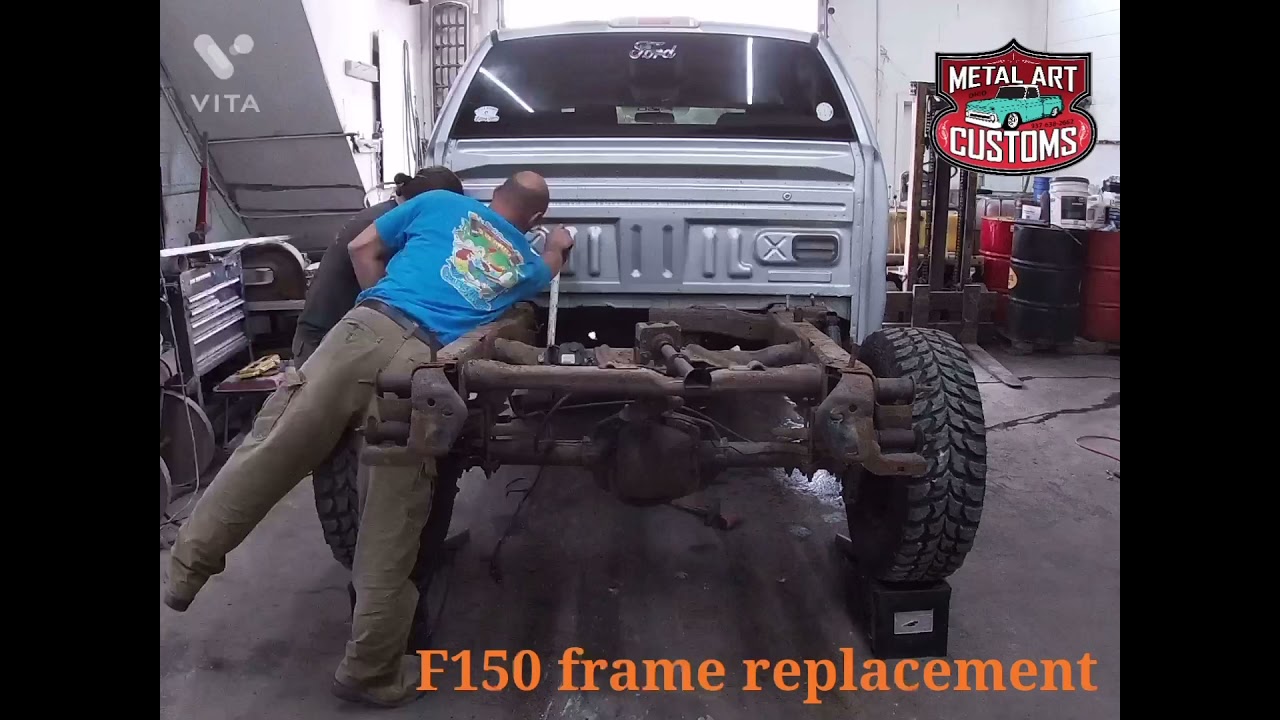 F150 frame replacement 2 views. Will finish up tomorrow!!! - YouTube