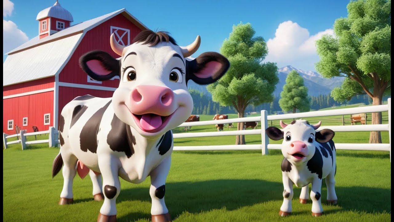 Baby Cow Say Moo Moo Moo | Fun Farm Animal Song for Kids | Playful ...