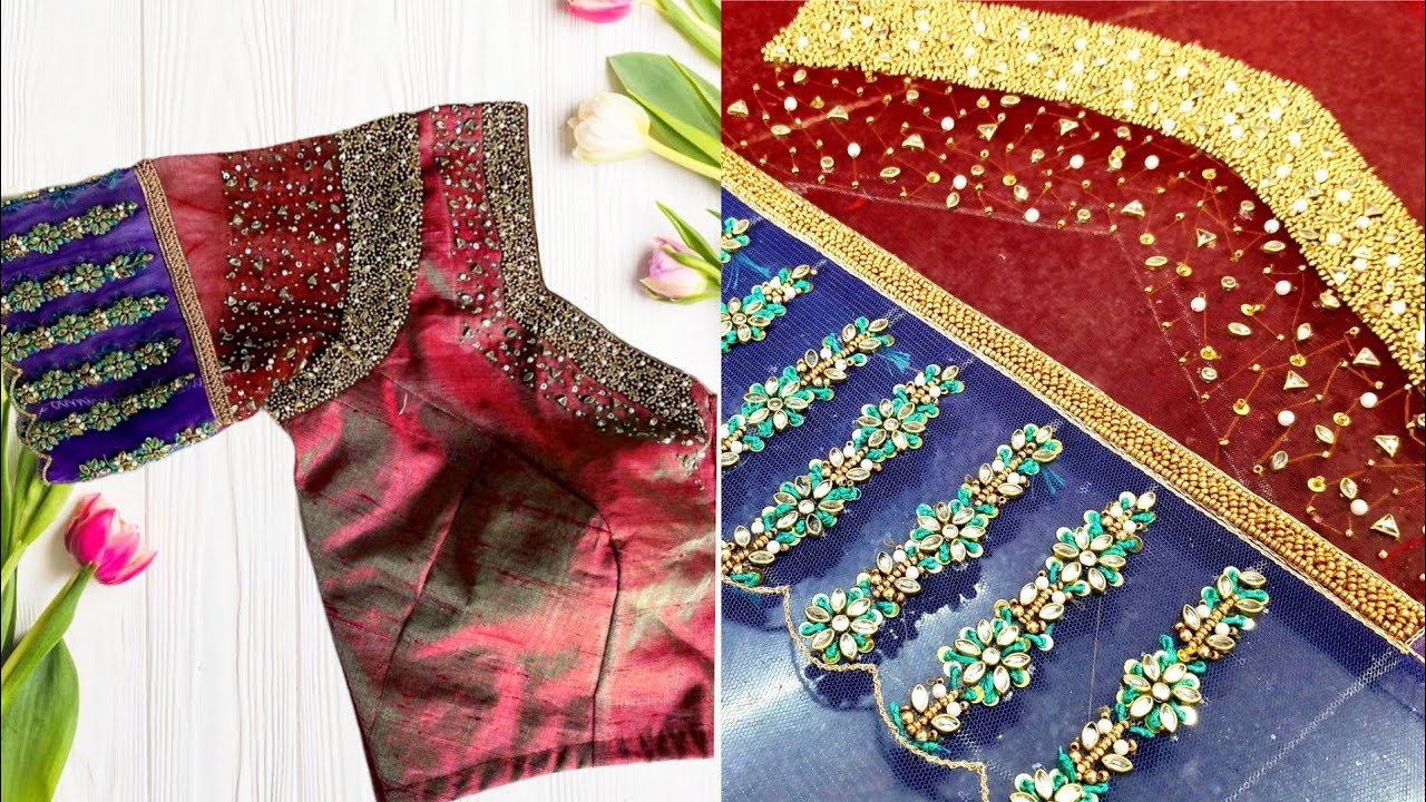 grand net sleeve design using normal needle - YouTube