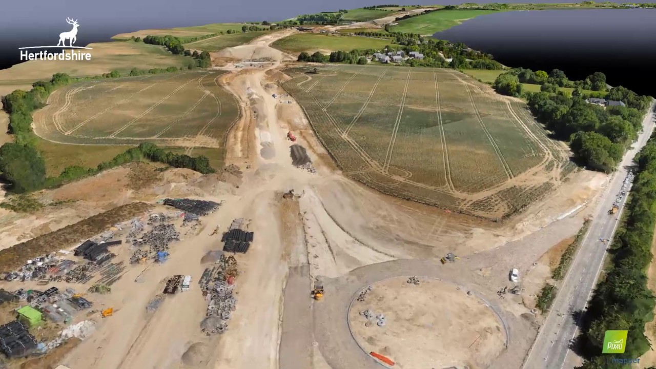 A120 Little Hadham Bypass - drone footage of construction - June 2020 ...