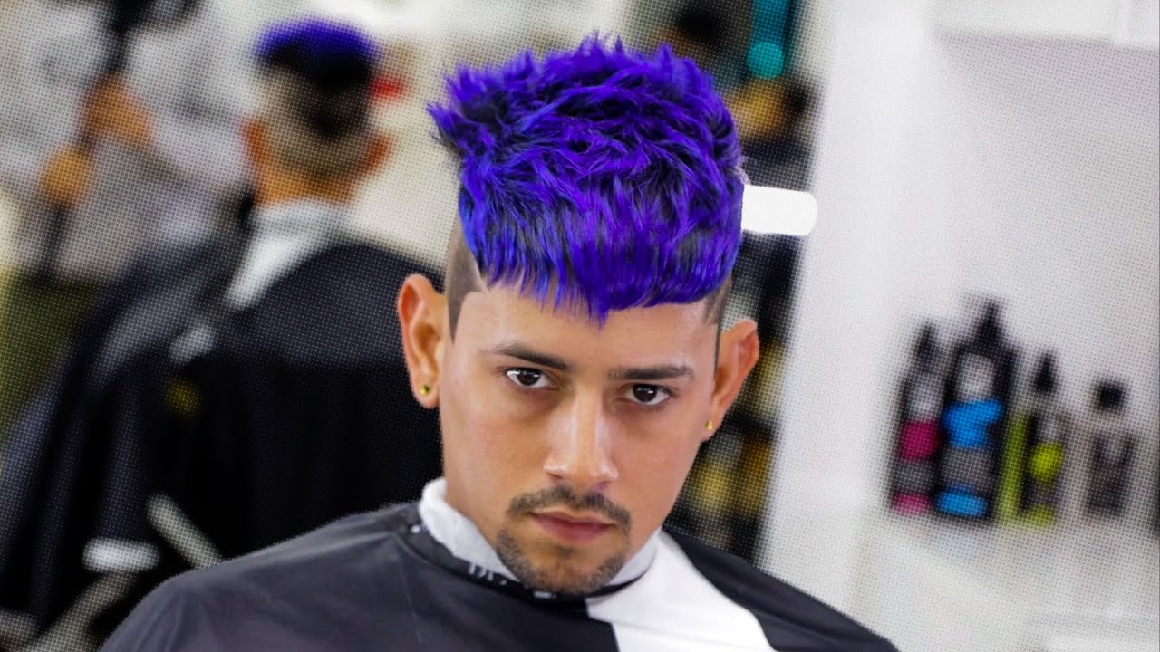 Freestyle Wild Blue Crop Cut & Fade | Hair & Beard Transformation by ...