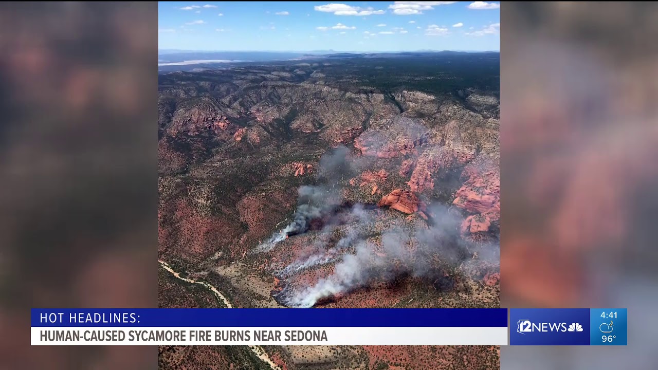 Sycamore fire near Sedona continues to burn - YouTube
