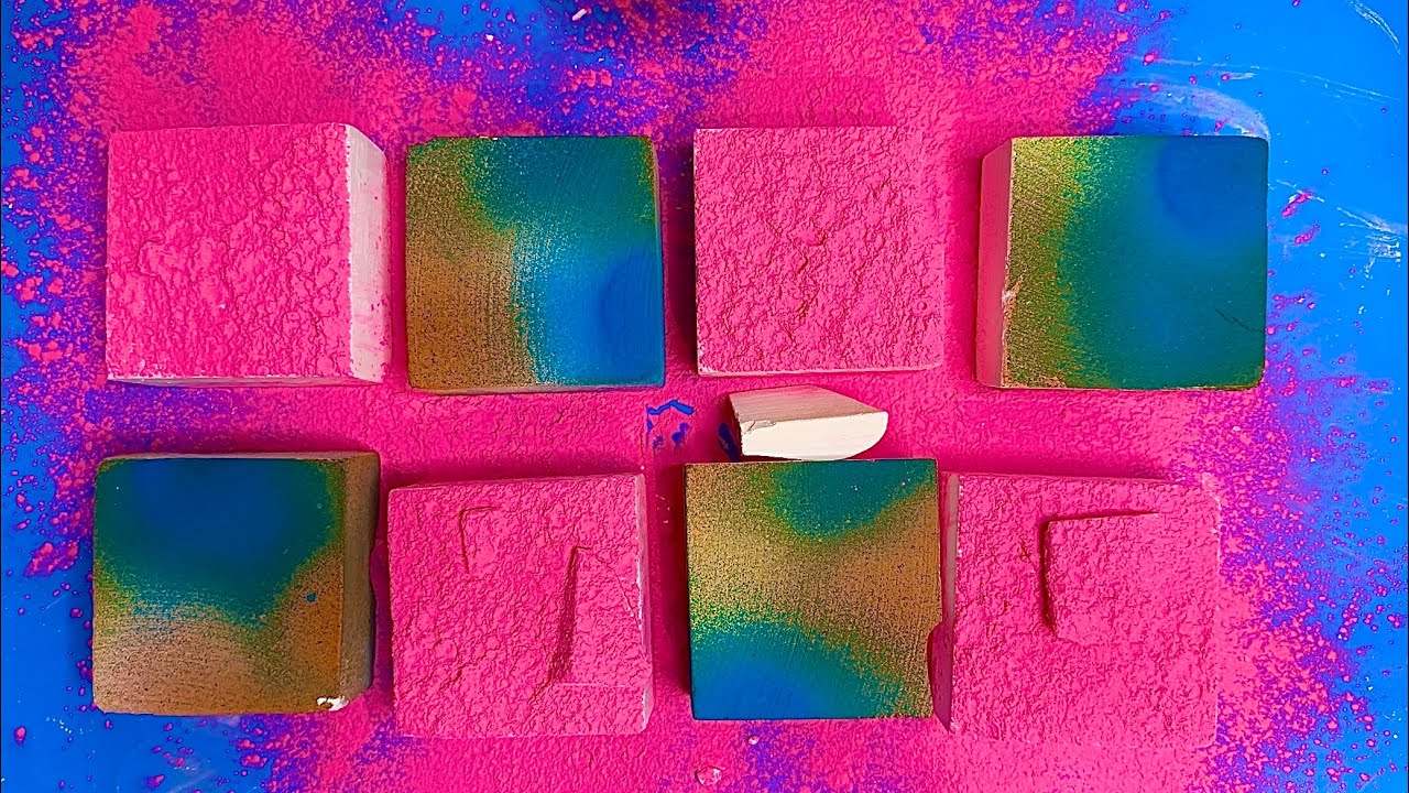 💘🍬SOFT CHALK BLOCKS x HOLI POWDER | ODDLY SATISFYING | GYM CHALK ASMR 🎧 ...