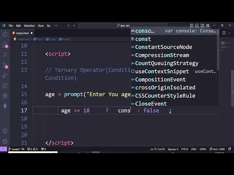 Ternary Operator & If, else if Condition in JavaScript - YouTube