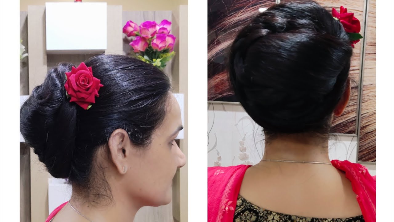 #Beautiful decorating bun hairstyle for wedding function!#how to make ...