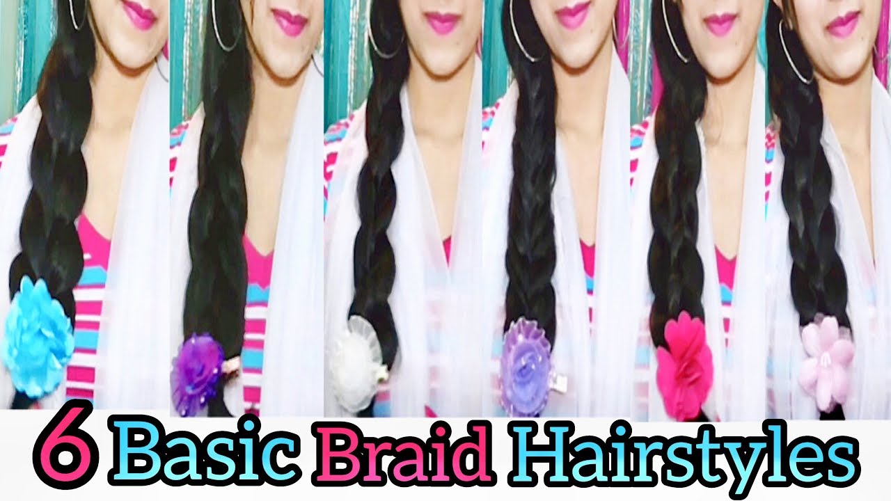 6 Basic Braid Hairstyles | How To Make Basic Braids - YouTube