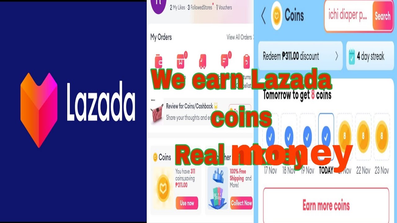How use Lazada coins/and Earn - YouTube