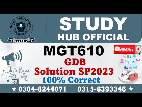 MGT610 GDB 1 Solution Spring 2023, MGT610 GDB Solution 2023, MGT610 GDB ...