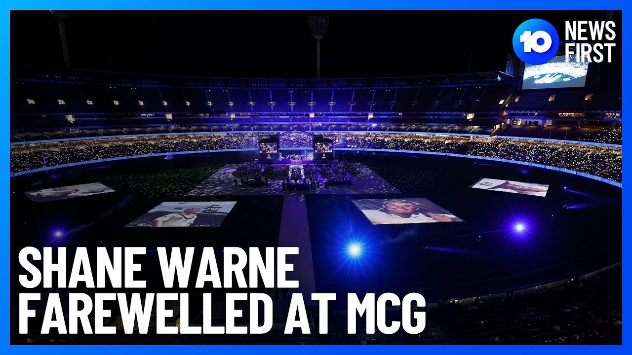 Shane Warne Stand Unveiled And Celebrities Pay Tribute For MCG Memorial ...