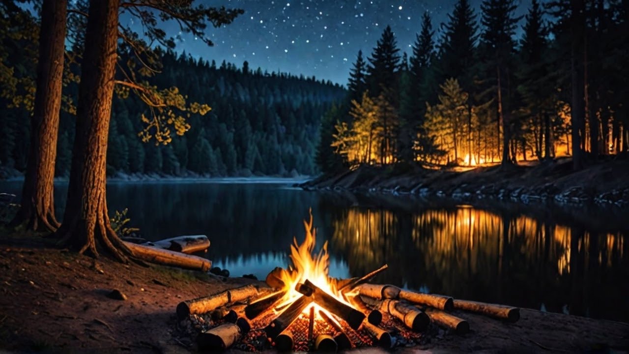 Campfire Sounds by the River: A Perfect Nighttime Sleep Companion - YouTube