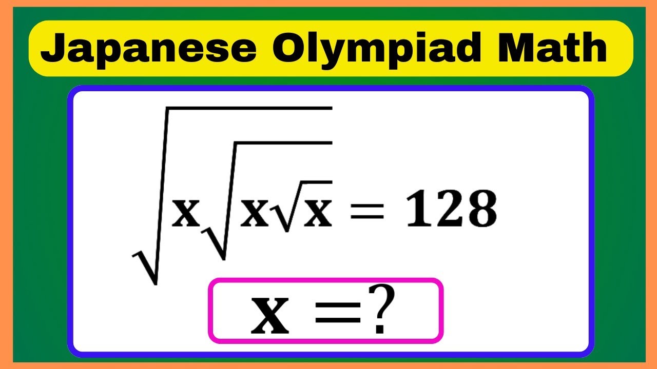 Japanese Math Olympiad | Amazing Square Root Algebra Simplification ...