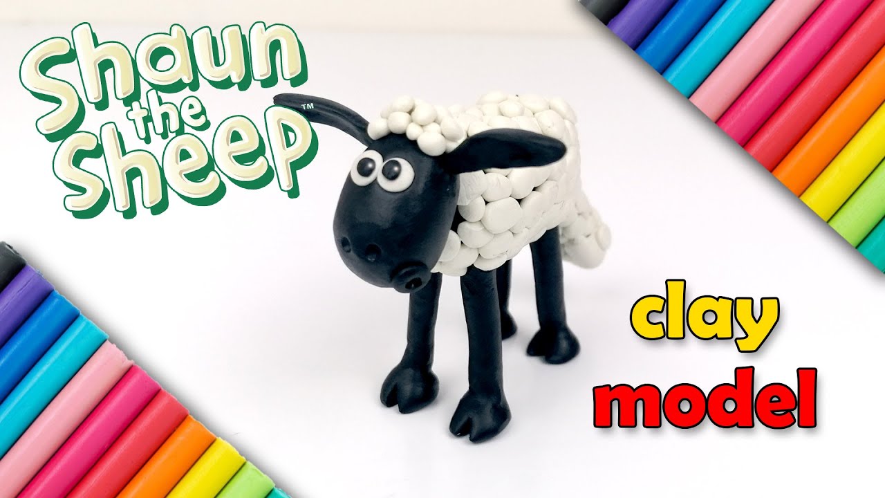 Making shaun the sheep with clay - YouTube