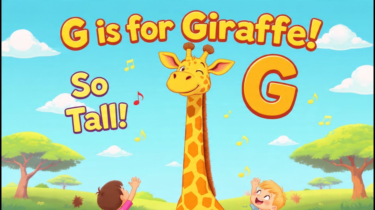 🎶 G is for Giraffe, So Tall! 🦒 | Fun Alphabet Song for Kids | Animal ...