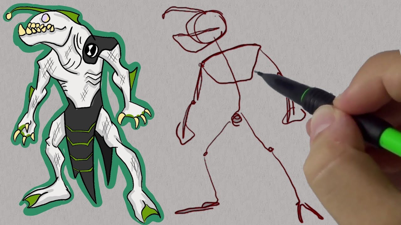Ben 10 Yüzen Çene Nasıl Çizilir? How to Draw Ben 10 | Ripjaws - YouTube