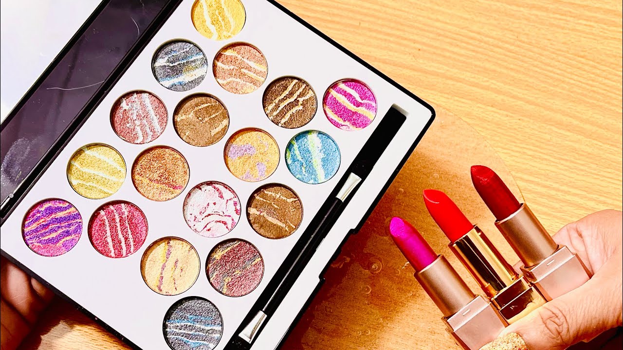 Makeup Slime Coloring | Eyeshadow Lipstick Random Cute Things | Mixing ...