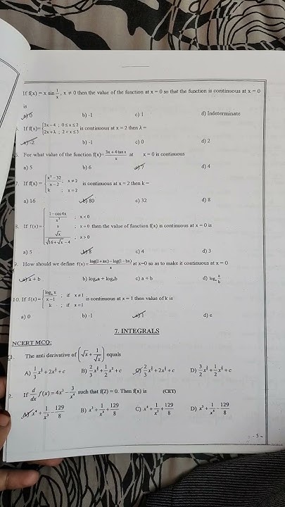 2nd puc mathematics ncert solved mcq - YouTube