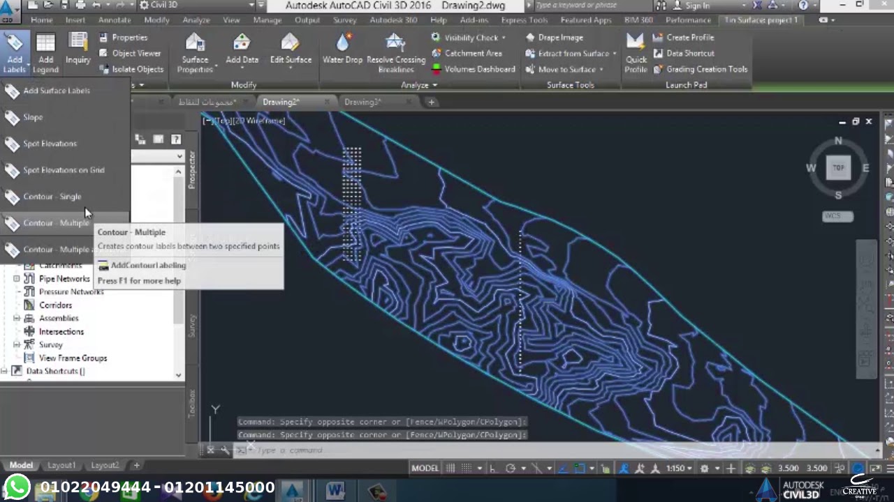 Civil 3D Eng / Abanob Anton surface labels - YouTube