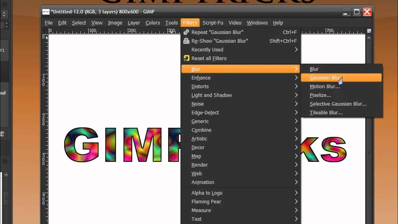 Gimp tutorial- Stained Glass Reflection text effect - YouTube