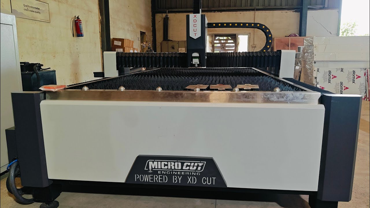 MS ( Iron ) Sheet cutting machine Laser machine new installation - YouTube