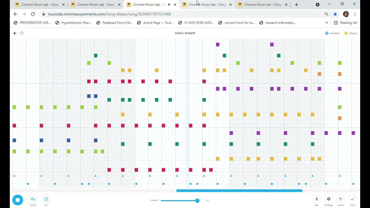 Chrome Music Lab Song Maker Blinding Lights by The weekend - YouTube