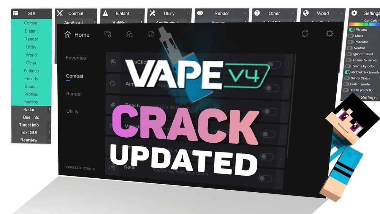 FREE VAPE V4 UPDATE | Minecraft 1.7.10 & 1.16.5 Inject (Vape V4.13 ...