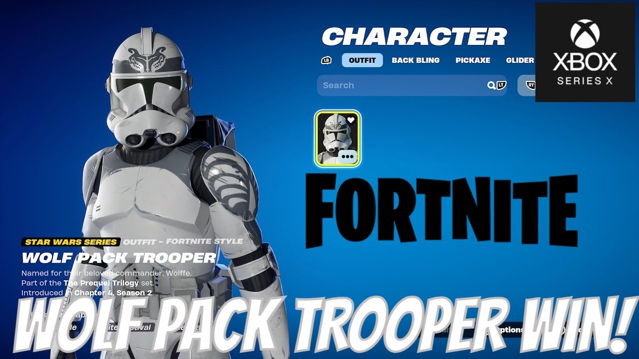FORTNITE WOLF PACK TROOPER WIN! XBOX - YouTube